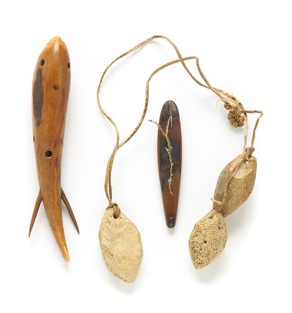 Bonhams : Three Eskimo fishing or hunting implements