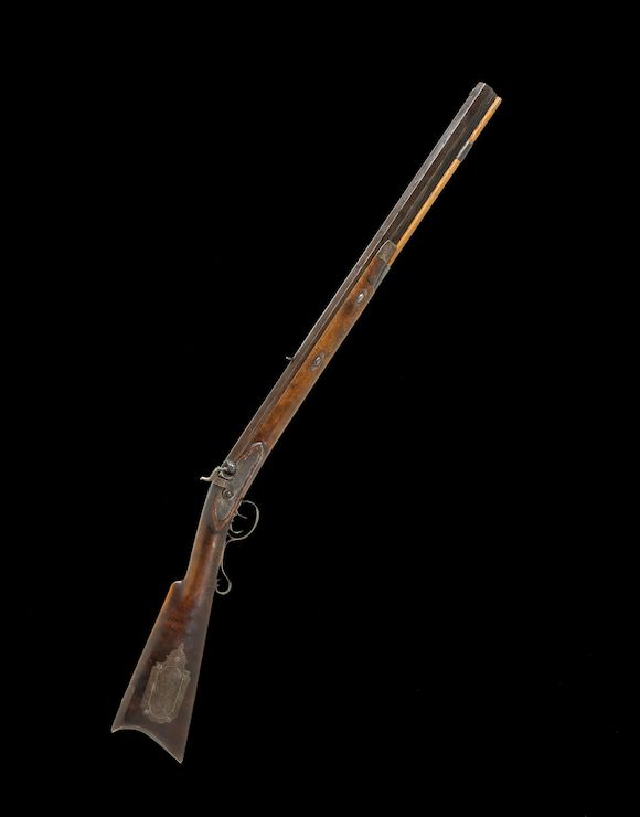 Bonhams : A rare engraved American half-stock percussion rifle by Jacob ...