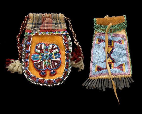 Bonhams : Two Native American beaded pouches