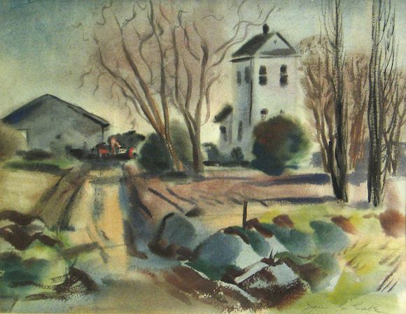 Bonhams : Jane Greene Gale (American, 1898-1987) Farm house in the ...