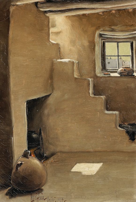 Bonhams : Louis Akin (American, 1868-1913) Pu-hú-nim-ka's hearthstone ...