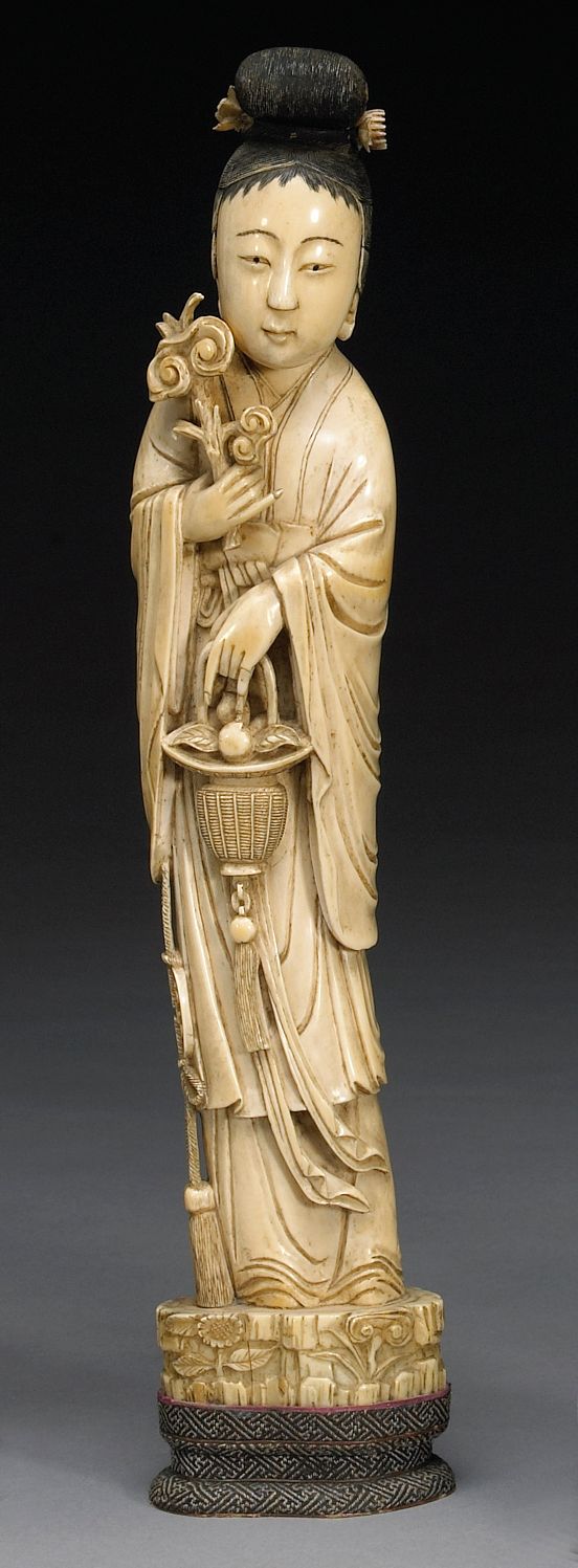 Bonhams : A tinted ivory female immortal Republic Period