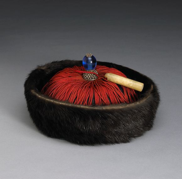 Bonhams : A Manchu official's winter hat Qing Dynasty