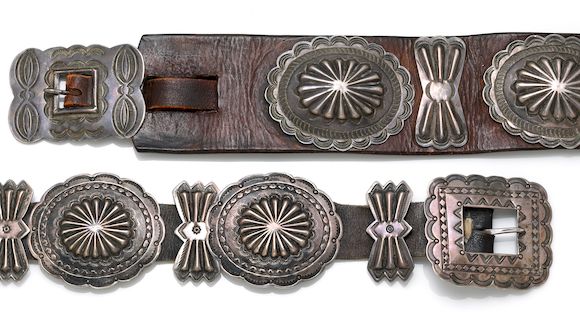 Bonhams : Two Navajo concha belts