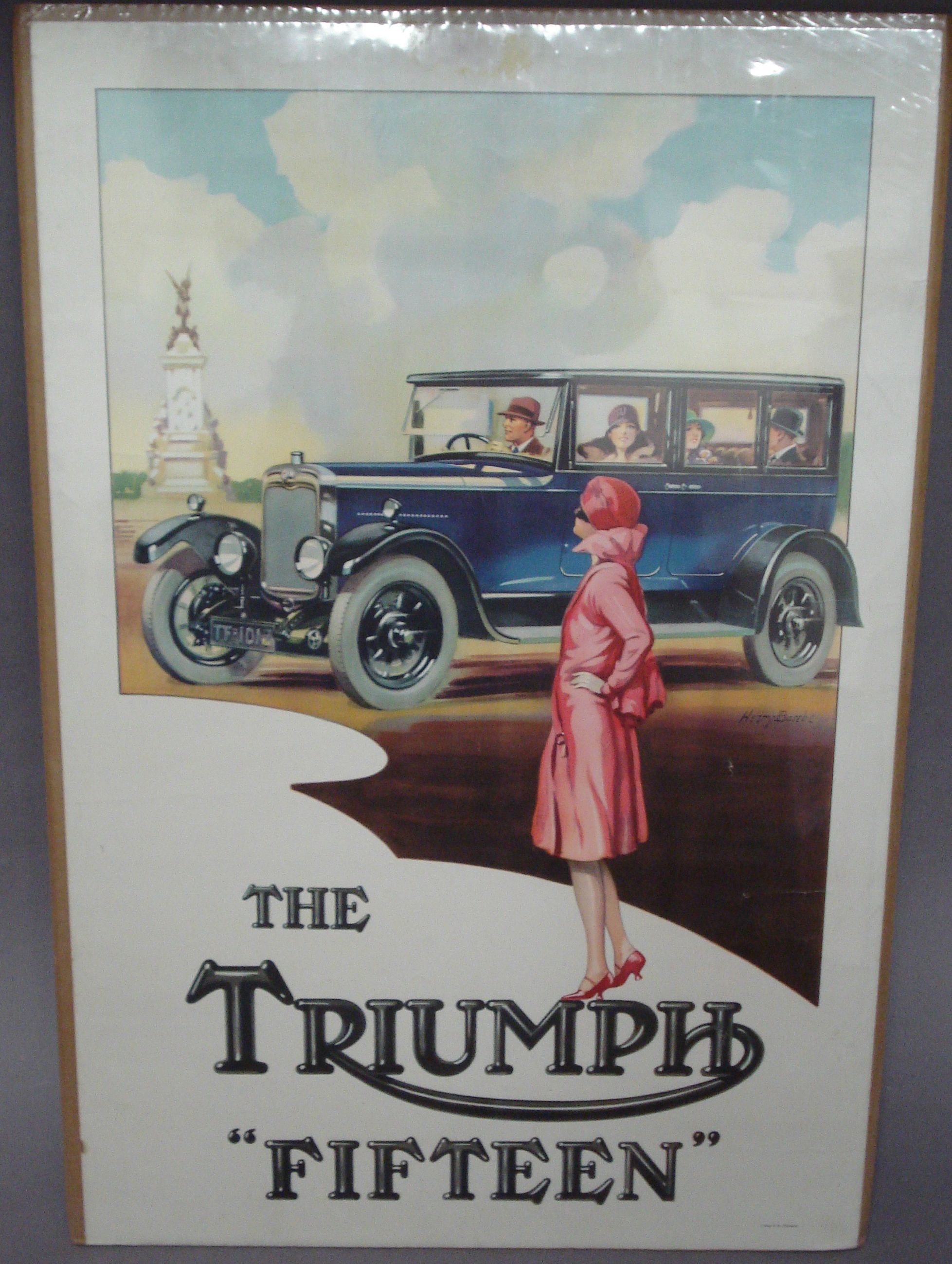 Bonhams Cars : The 'Triumph Fifteen' poster, 1920s,