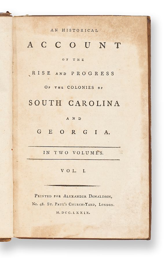 Bonhams : [HEWATT, ALEXANDER.] An Historical Account of the Rise and ...