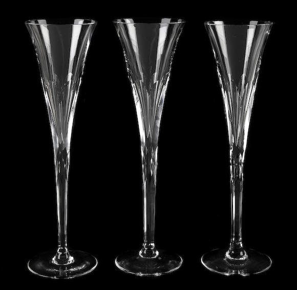 Bonhams A Set Of Fourteen Ceska Glass Champagne Flutes