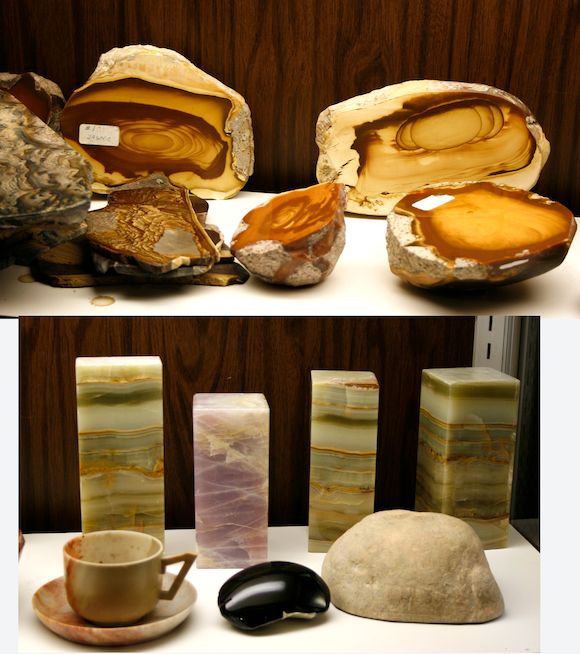 Bonhams : Group of Jasper Specimens and polished mineral items