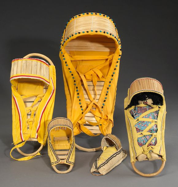 Bonhams : Five Apache cradleboards
