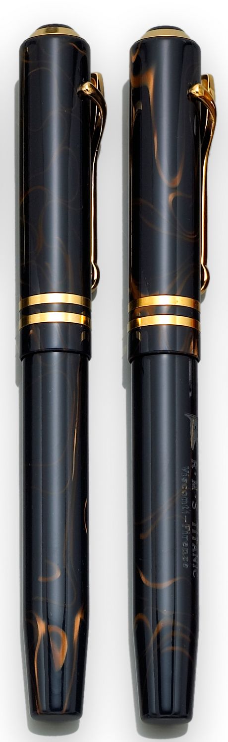 Bonhams : VISCONTI Lot of Two Titanic Fountain Pen and Card Holder Sets