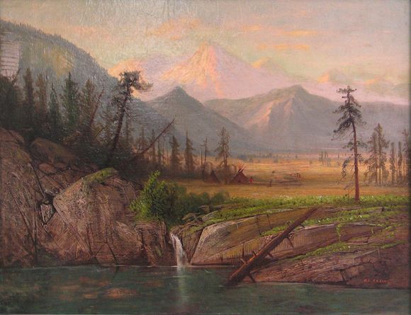 Bonhams : Henry Arthur Elkins (American, 1847-1884) Indian camp near ...
