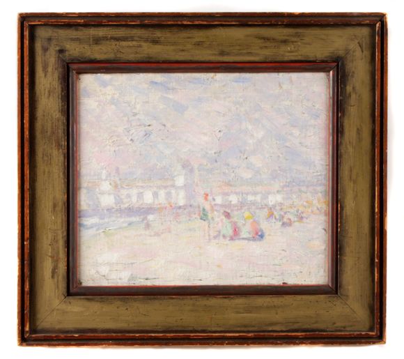 Bonhams : Joseph Sacks (American, 1887-1973) Bathers at the beach 10 x 12in