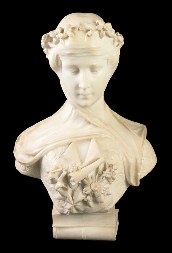 Bonhams An Italian Carved Marble Bust Of A Maiden Late 19th Century