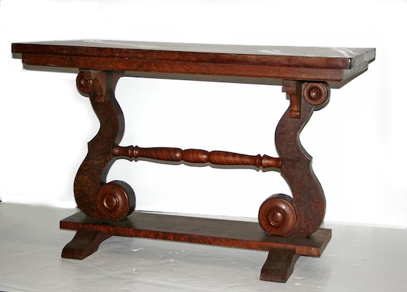 Bonhams : A Baroque style figured redwood library table early 20th century