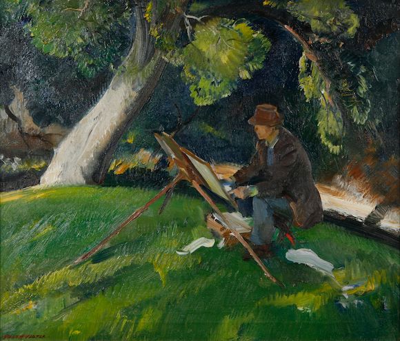 Bonhams : Pruett A. Carter (American, 1891-1955) An artist painting ...