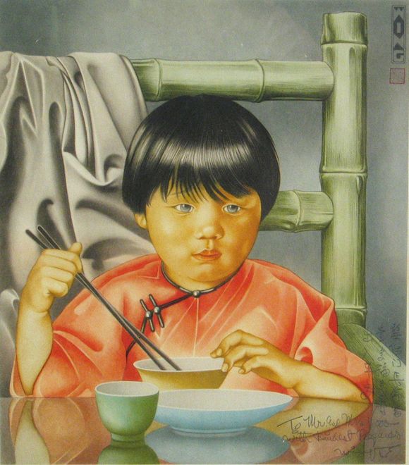 Bonhams : Wing Kwong Tse (American, 1902-1993) Young boy in yellow ...