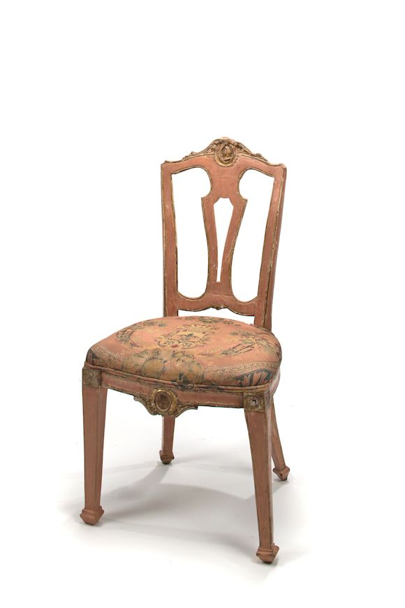 Bonhams : A pair of Italian Neoclassical painted side chairs early 19th ...
