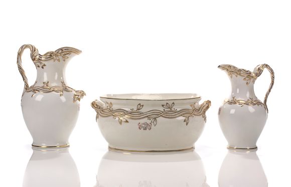 Bonhams : Three Victorian gilt decorated earthenware bathing vessels