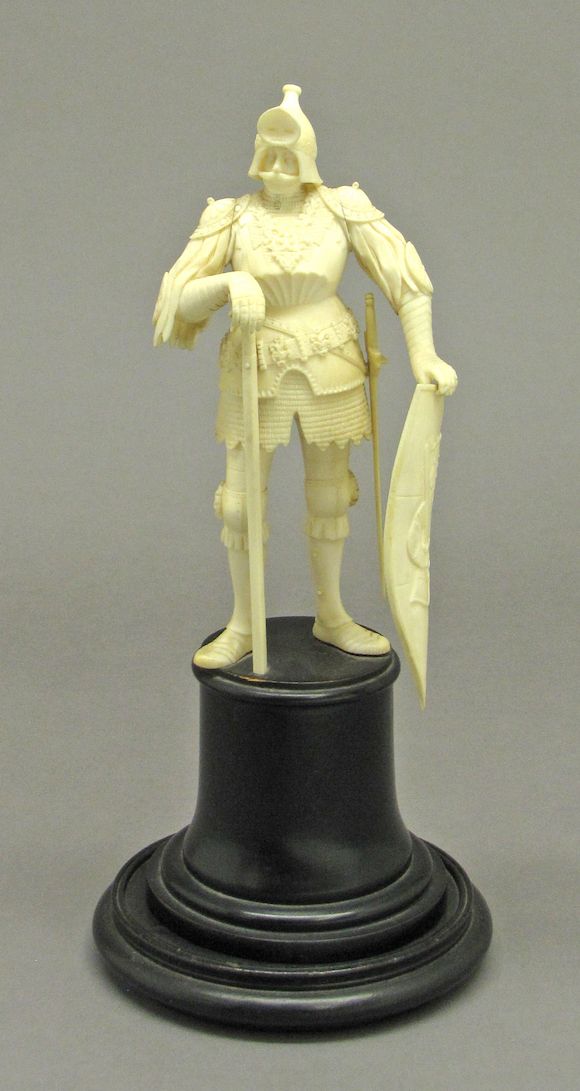 Bonhams : A German ivory figure of Theodoric the Goth late 19th century