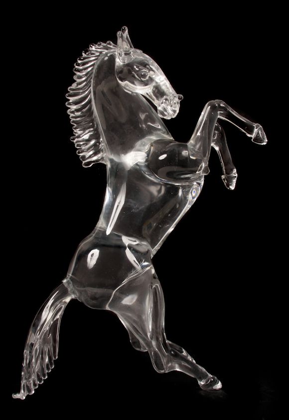 Bonhams : A group of three Pino Signoretto glass horses
