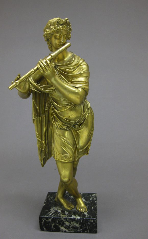 Bonhams : A gilt bronze figure of a satyr