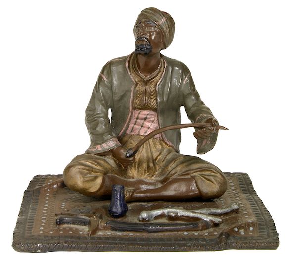 Bonhams : A Vienna cold-painted bronze figure of a Middle Eastern arms ...