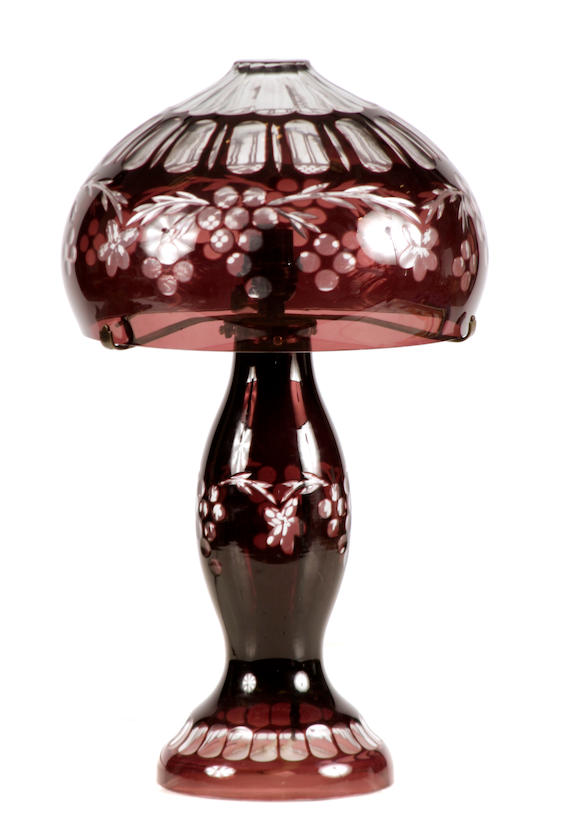 Bonhams A Pair Of Bohemian Ruby Flashed Glass Table Lamps