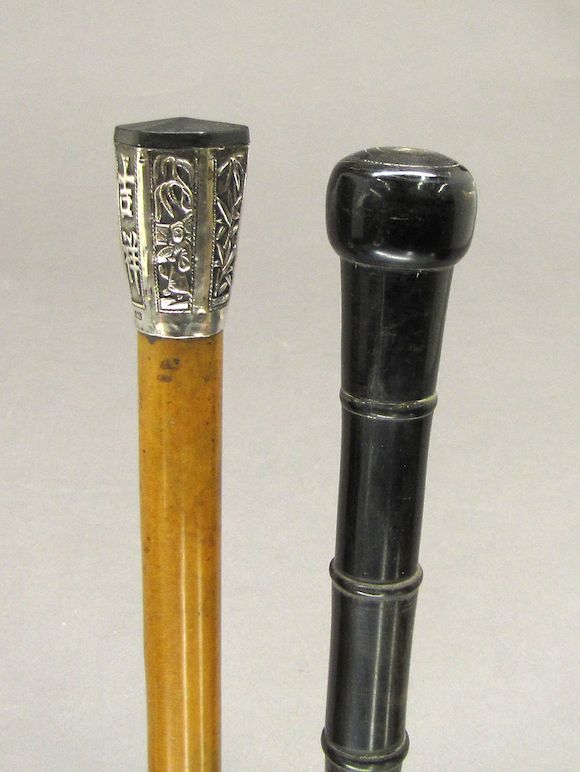 Bonhams : Two Chinese export canes late 19th/20th century