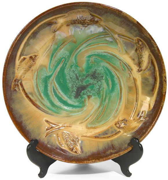 Bonhams : A Fulper glazed earthenware fish bowl 1909 - 1916