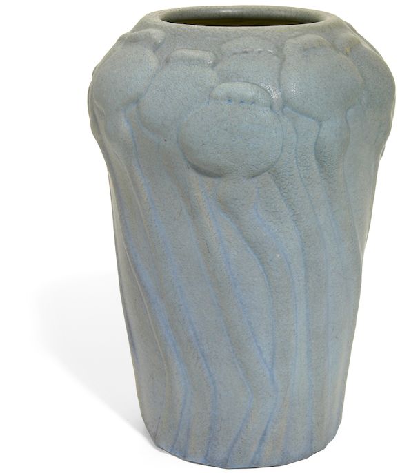 Bonhams : A Van Briggle blue glazed earthenware poppy pod vase, 1903 ...