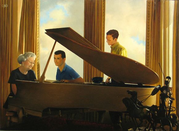 Bonhams : Al Proom (American, 1933-2006) At the piano 13 1/2 x 18 1/4in