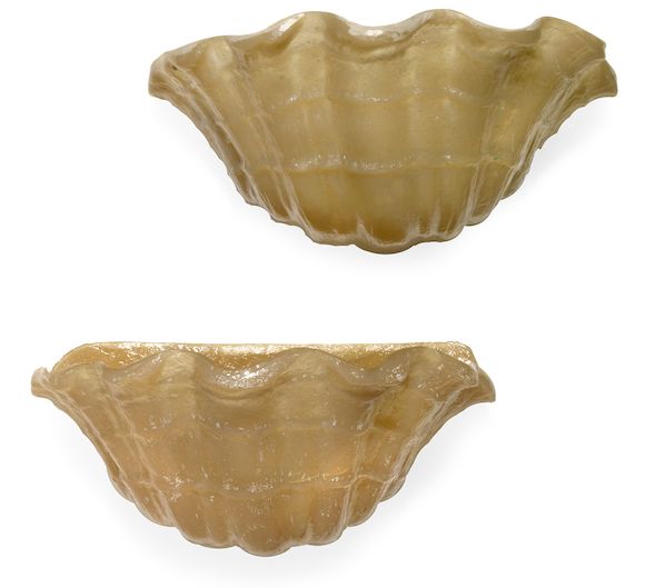 Bonhams : A pair of Tony Duquette cast resin shell form wall pockets in ...