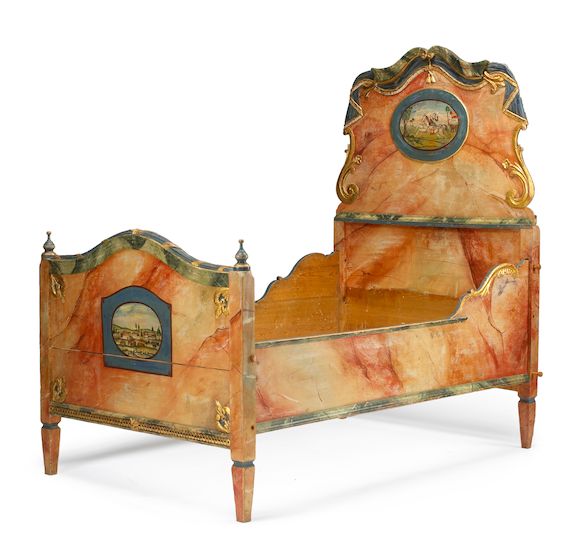 Bonhams : An Austrian Neoclassical paint decorated bed late 18th century