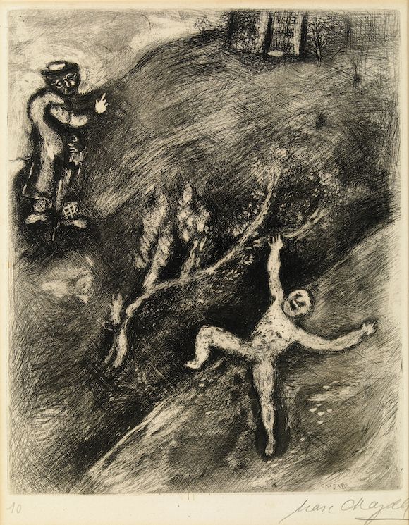 Bonhams : Marc Chagall (Russian/French, 1887-1985); L'Enfant et le Maître d'école, Pl. 113, from ...