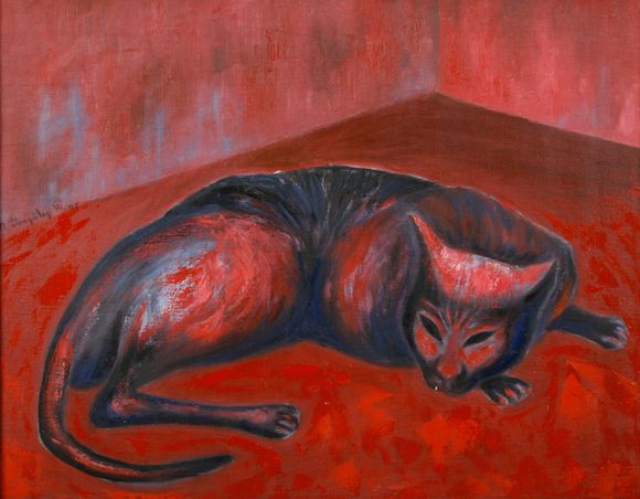 Bonhams : Marcel Gonzalez (French, 1928-2001) Le chat, 1957 21 x 27in