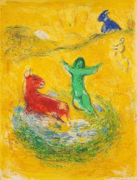 Bonhams : Marc Chagall (Russian/French, 1887-1985); Le piège à loups, from Daphnis et Chloé;