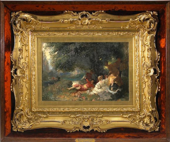 Bonhams : Walter Petersen (German, 1862-1950) Fête champêtre 12 1/4 x ...