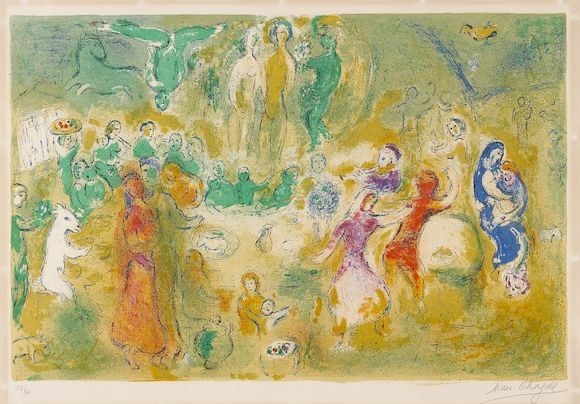 Bonhams : Marc Chagall (Russian/French, 1887-1985); Festin nuptial dans la grotte des nymphes ...