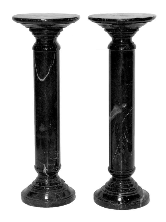 Bonhams : A pair of black marble pedestals