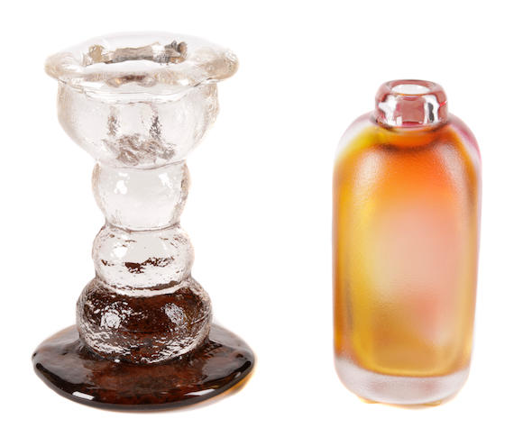Bonhams A Group Of Ten Scandinavian Clear And Colored Glass Table