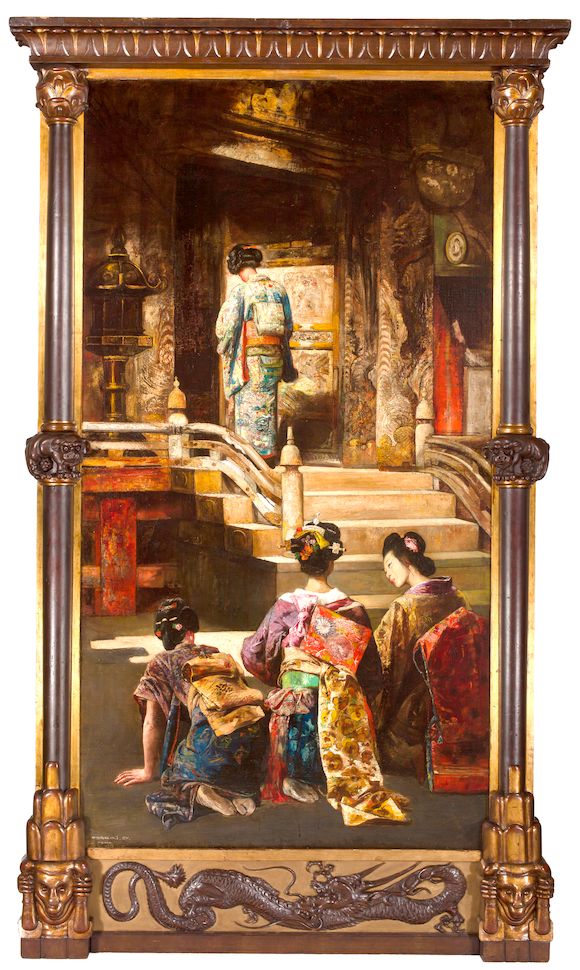 Bonhams : Gyula Tornai (Hungarian, 1861-1928) A Japanese princess going ...