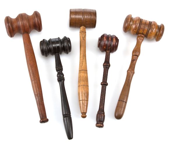 Bonhams : Ten turned wood gavels 19th and 20th centuries 12 x 4-1/2 in ...