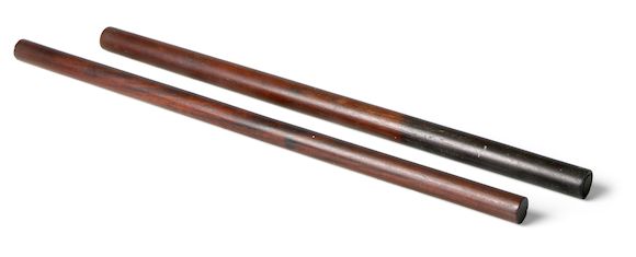 Bonhams : Two Hula Rhythm Sticks, ka la'au, Hawaiian Islands