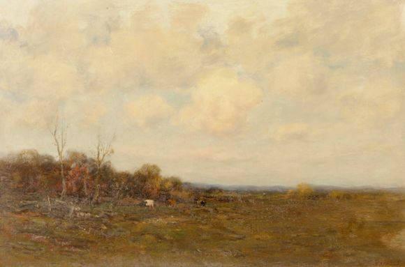 Bonhams : Charles Paul Gruppe (American, 1860-1940) Cattle in a ...