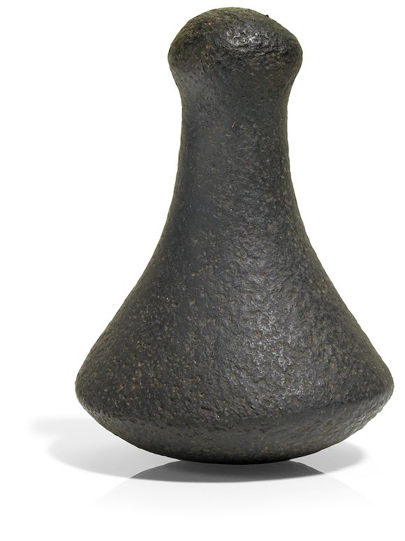 Bonhams : Knobbed Basalt Food Pounder, pohaku ku'i poi, Hawaiian Islands