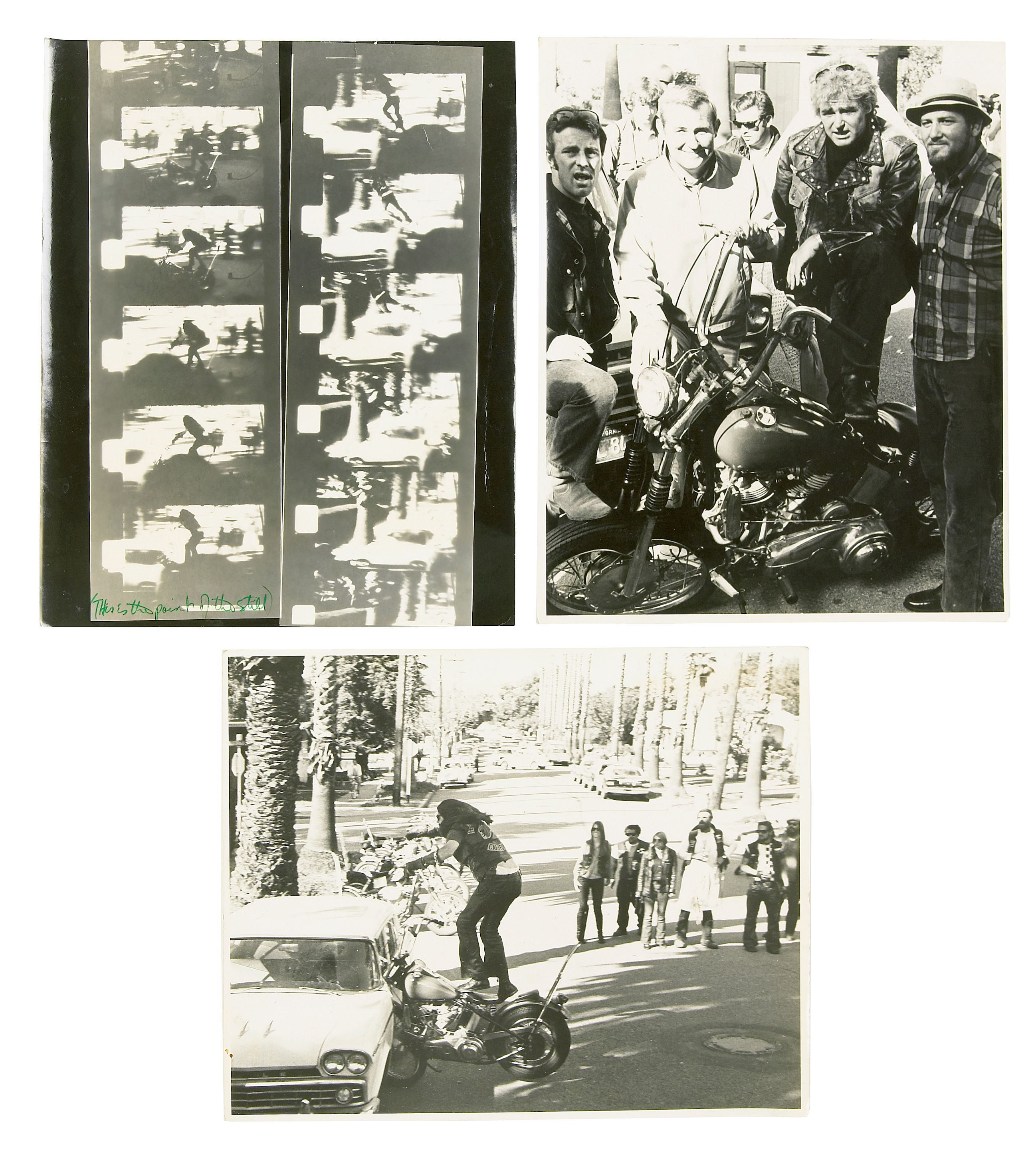 Bonhams Cars : Three photographs of Bud Ekins on set,