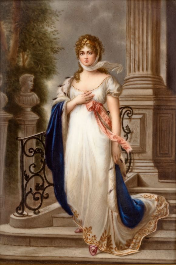 Bonhams : A German porcelain plaque painted Queen Louisa of Prussia ...