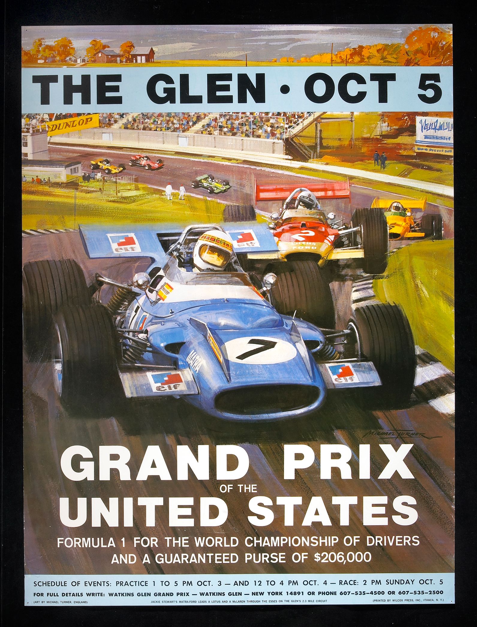 Bonhams Cars : A US Grand Prix race poster, 1970s,