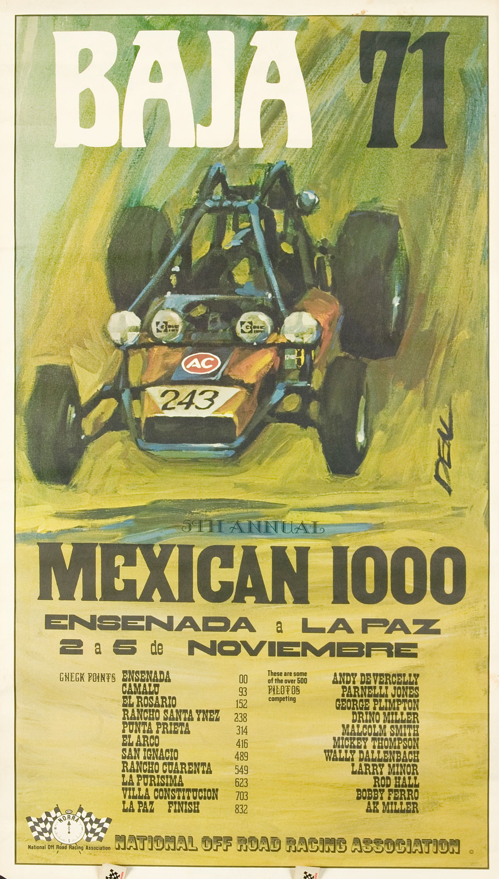 Bonhams Cars : A 1971 Baja 1000 poster,