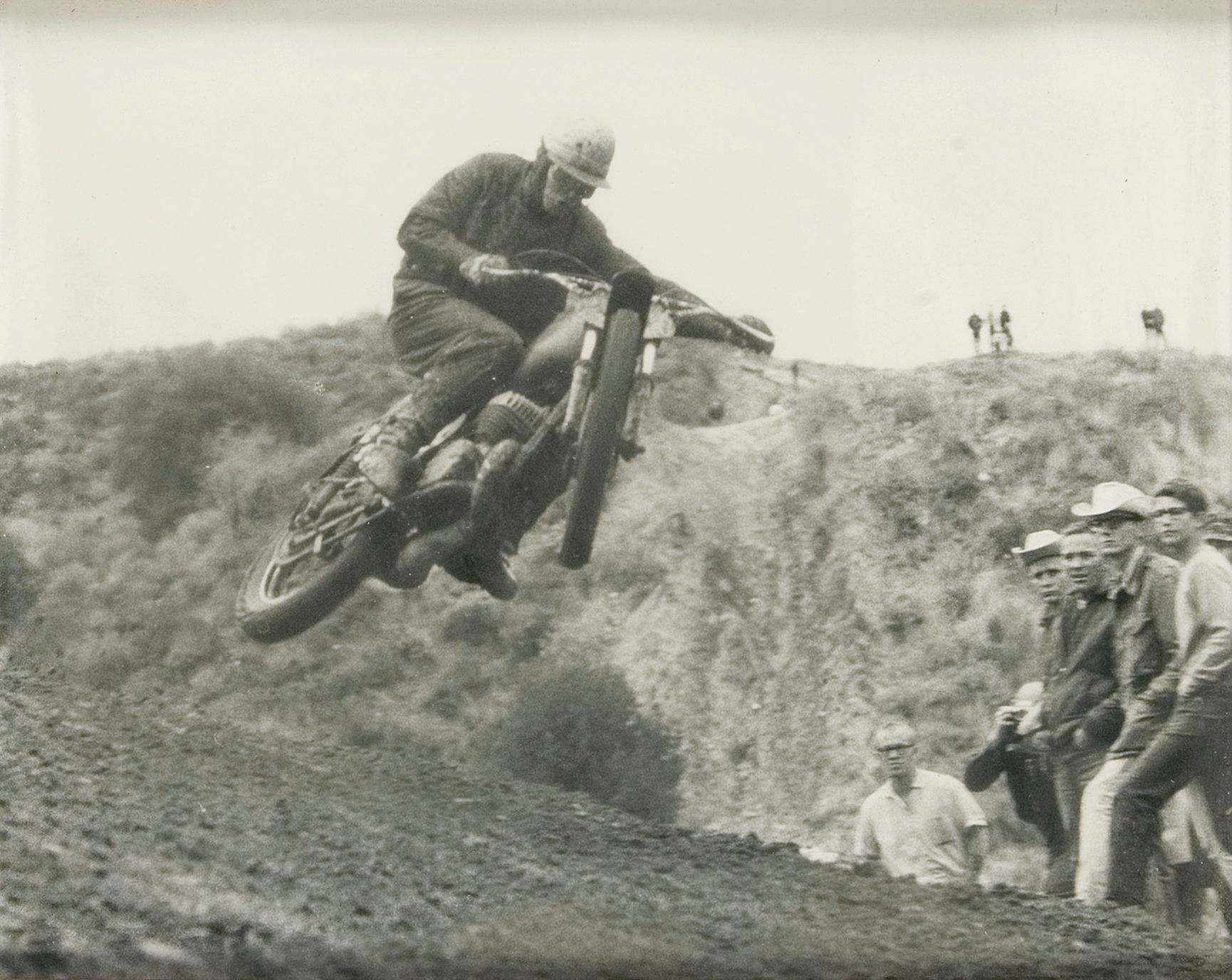 Bonhams Cars : A photograph of Bud Ekins jumping a motorcycle during an ...